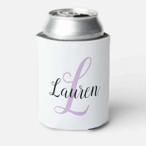 Create Your Own Script Monogrammed Initial & Name Can Cooler | Zazzle