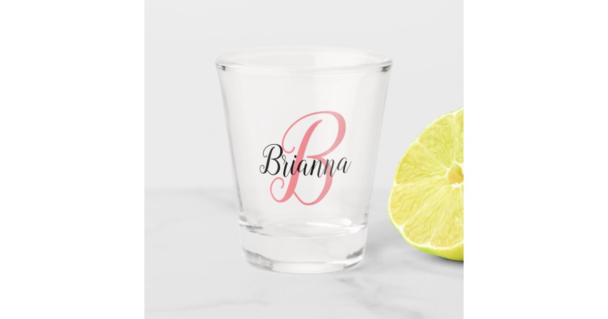 Create Your Own Script Monogrammed Initial & Name Shot Glass | Zazzle Create Your Own Script Monogrammed Initial & Name Shot Glass | Zazzle