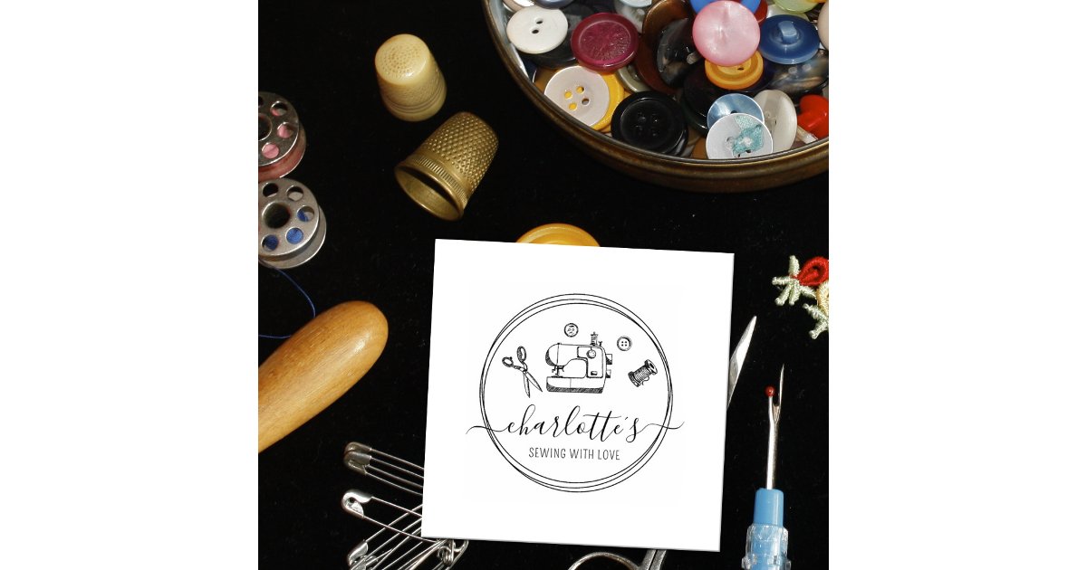 Create Your Own Script Sewing Rubber Stamp | Zazzle
