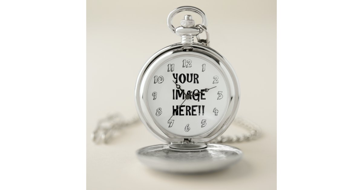 Create Your Own Silver Pocket Watch - Template # 2 | Zazzle