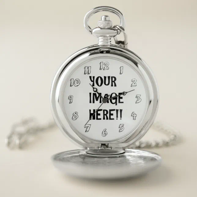 Create Your Own Silver Pocket Watch - Template # 2 | Zazzle