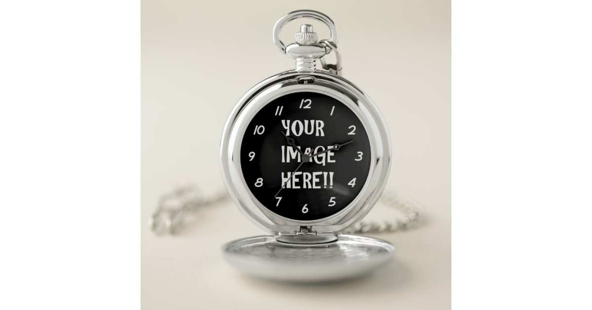 Create Your Own Silver Pocket Watch - Template # 4 | Zazzle