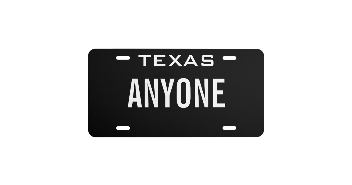 Create Your Own Simple Custom Texas License Plate | Zazzle