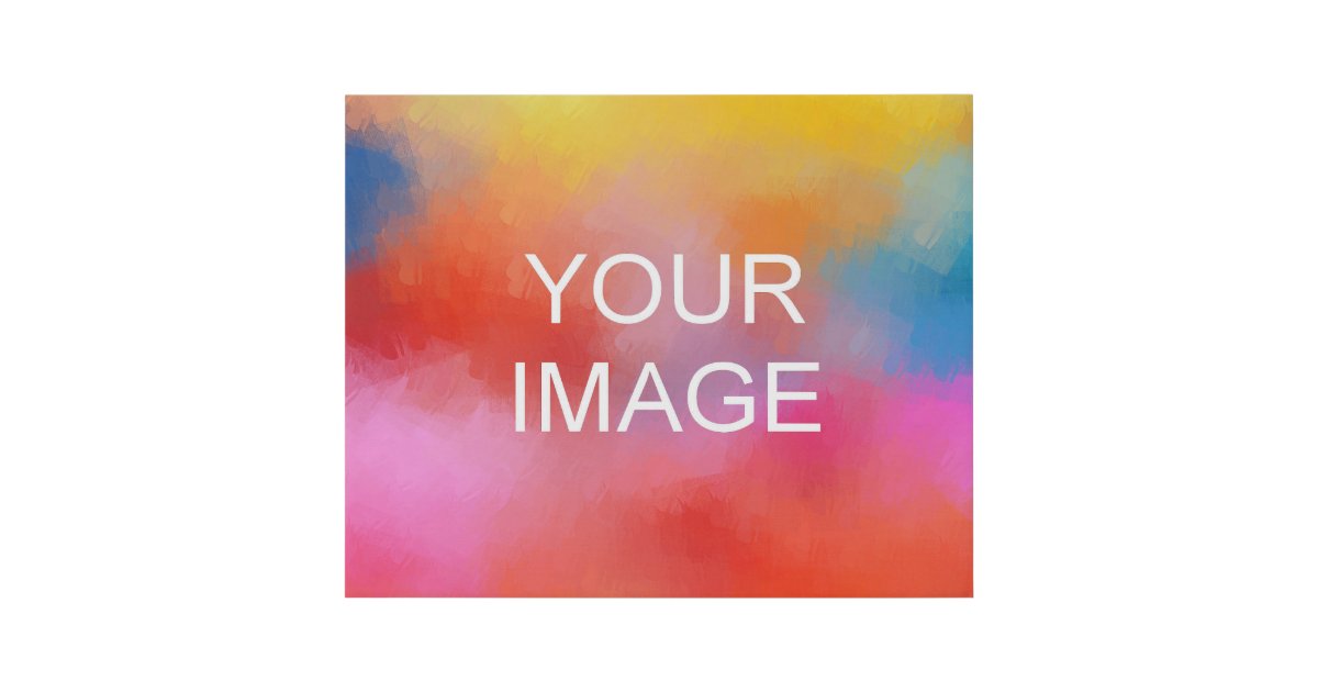 Create Your Own Simple Photo Image Logo Wrapped Faux Canvas Print | Zazzle