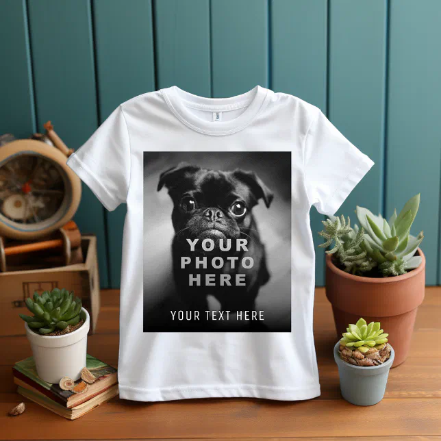 Create Your Own Simple Single Photo & Custom Text T-Shirt | Zazzle