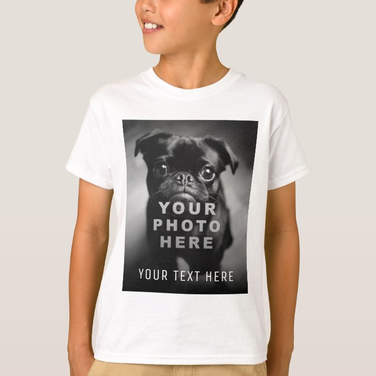 Create Your Own Simple Single Photo & Custom Text T-Shirt | Zazzle