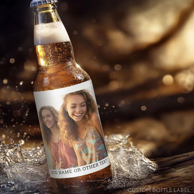 Create Your Own Single Photo Gallery white border Beer Bottle Label ...