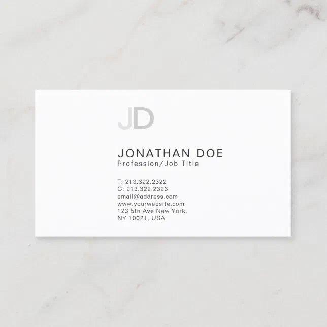 Create Your Own Sophisticated Modern Monogram Business Card | Zazzle