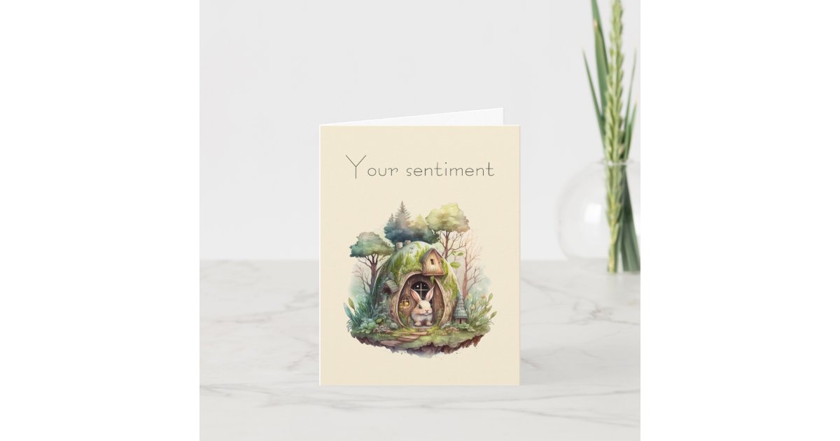 Create Your Own Spring Bunny Hut Card | Zazzle