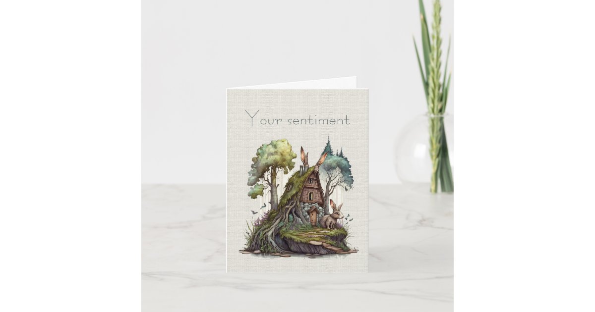 Create Your Own Spring Bunny Hut Card | Zazzle
