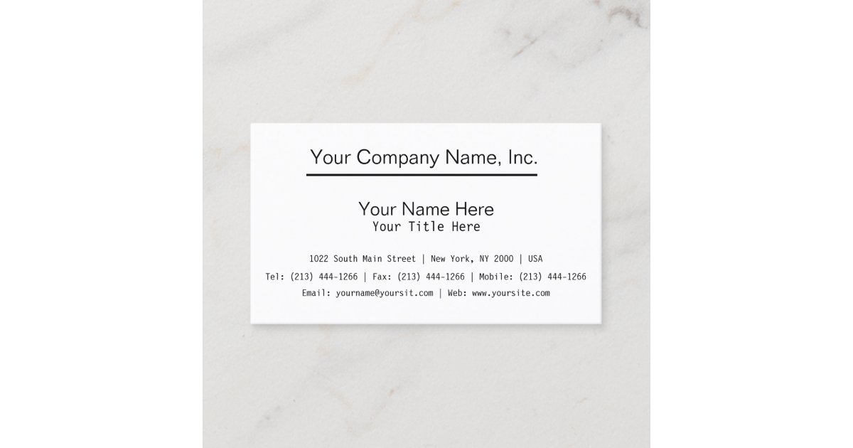 Create Your Own Standard Business Card | Zazzle