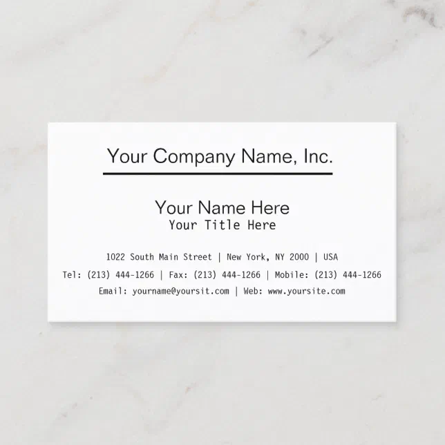 Create Your Own Standard Business Card | Zazzle