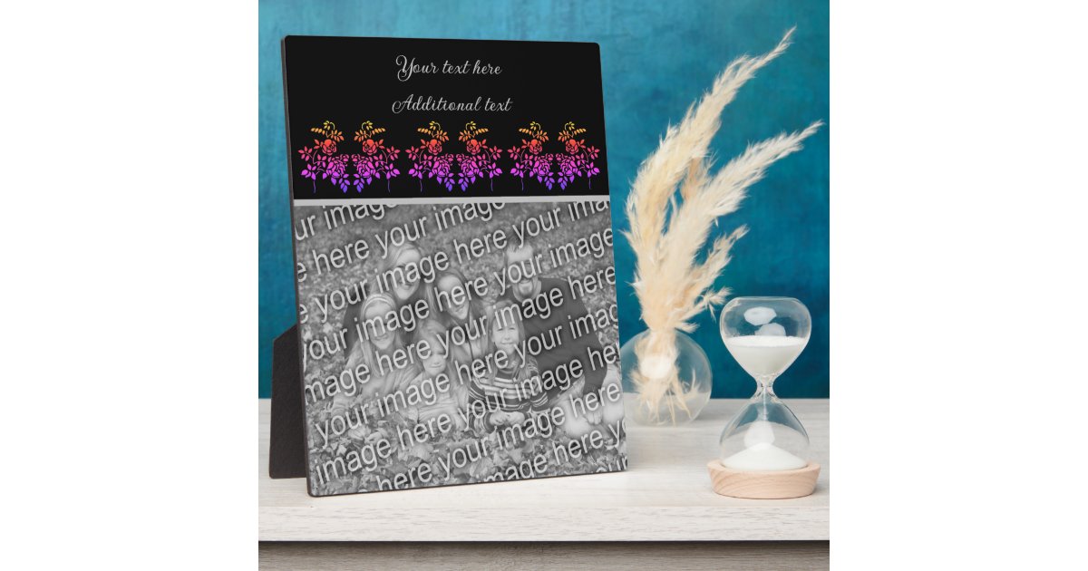 Create Your Own Stenciled Roses Personalized Photo Plaque | Zazzle