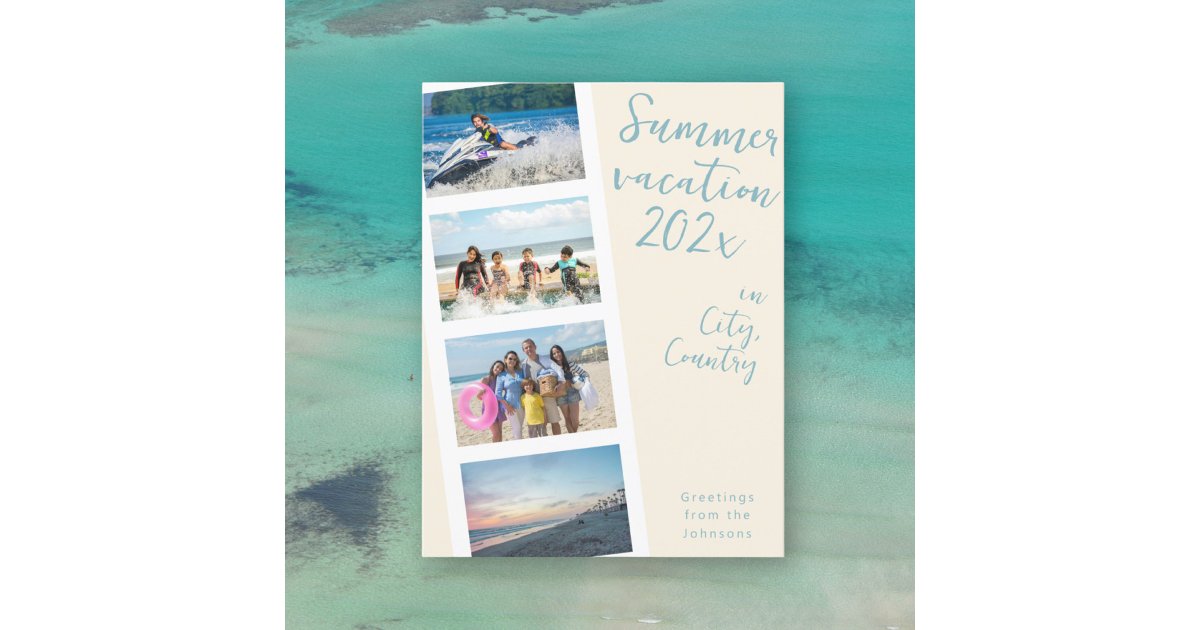 Create your own summer vacation photo Postcard | Zazzle