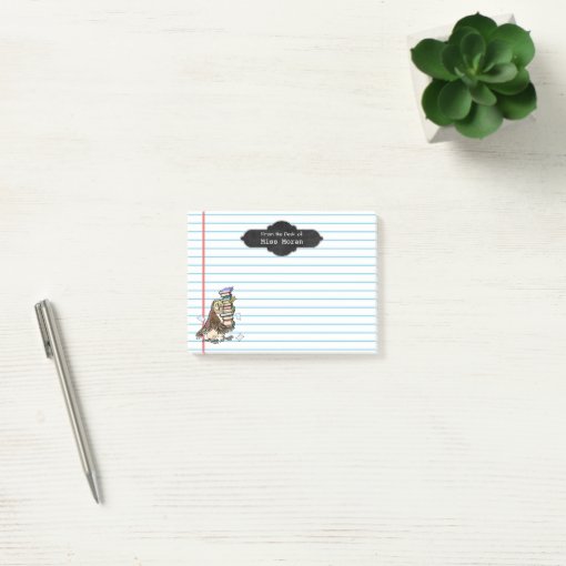 Create Your Own Teachers Name | Personalized Owl Post-it Notes | Zazzle