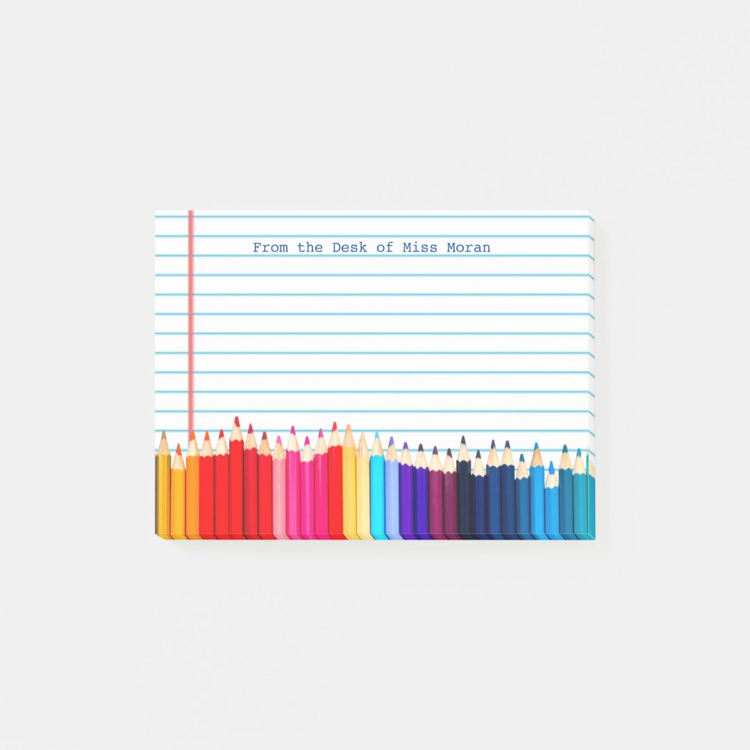 Create Your Own Teachers Name Personalized Pencils Post-it Notes | Zazzle