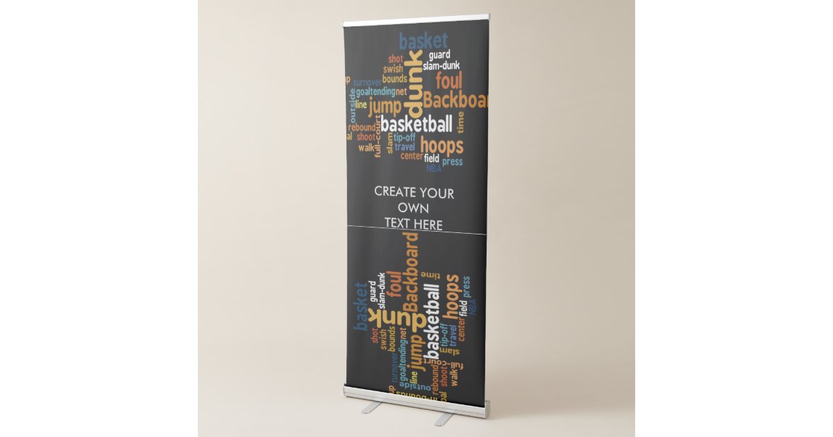 Create your own text here retractable banner | Zazzle