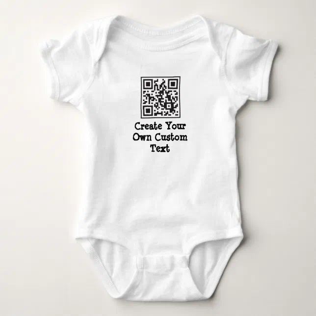 Create your own text with QR code Baby Bodysuit | Zazzle