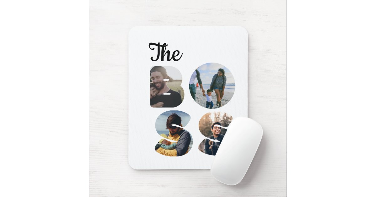 Create your own the boss photo matching couple mouse pad | Zazzle
