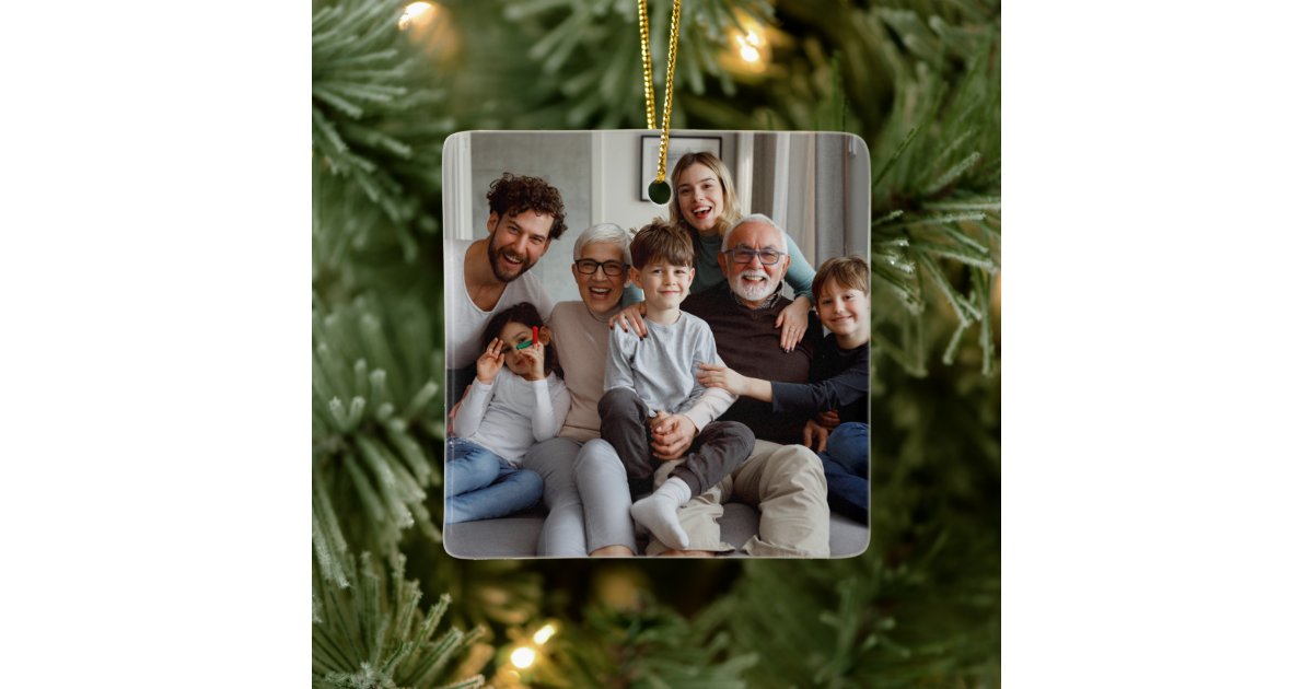 Create Your Own Two-sided Photos Ceramic Ornament | Zazzle