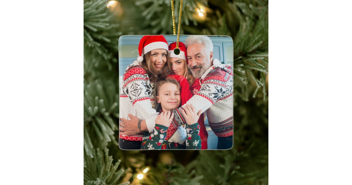 Create Your Own Two-sided Photos Ceramic Ornament | Zazzle