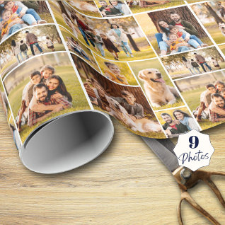 Create Your Own Custom Photo Grid Wrapping Paper | Zazzle