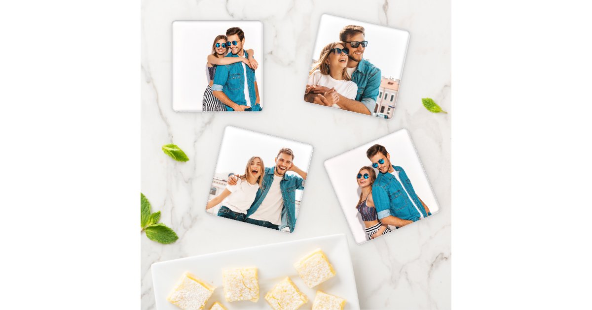 Create Your Own Unique Custom Photo Coaster Set | Zazzle