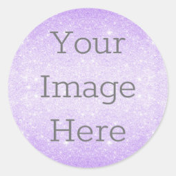 Create Your Own Violet Purple Glitter Dust Classic Round Sticker | Zazzle