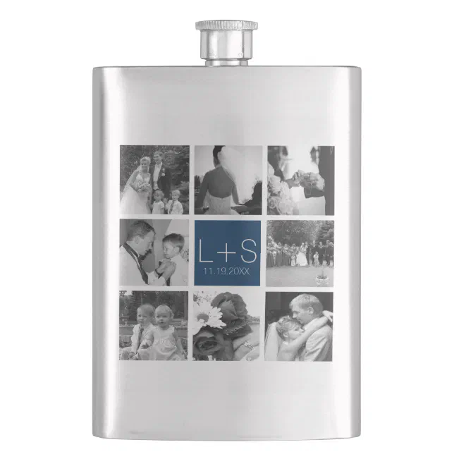Create Your Own Wedding Photo Collage Monogram Hip Flask | Zazzle Create Your Own Wedding Photo Collage Monogram Hip Flask | Zazzle