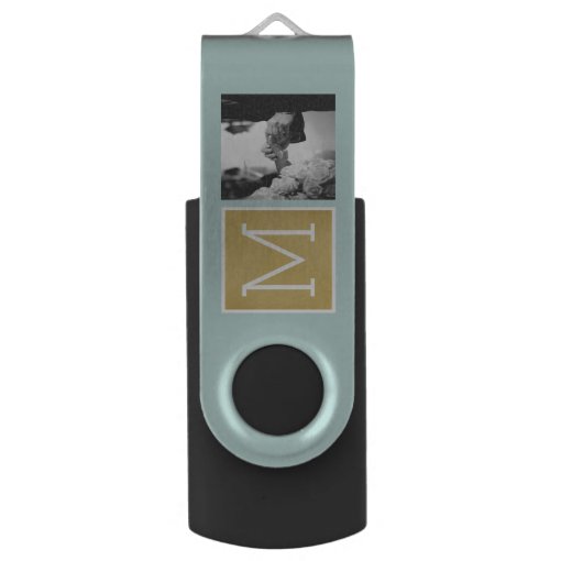 Create Your Own Wedding Photo Collage Monogram USB Flash Drive | Zazzle