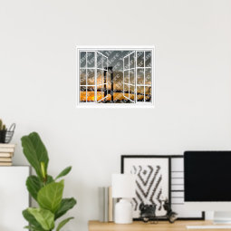 Create Your Own White 24 Pane Open Window Poster | Zazzle