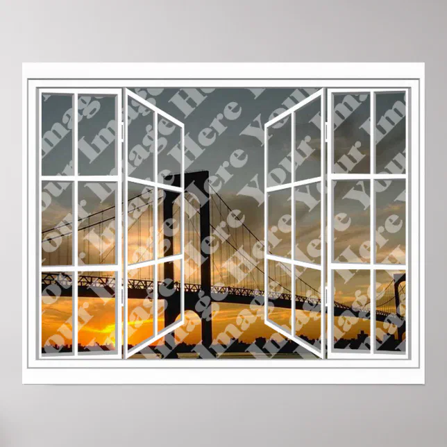Create Your Own White 24 Pane Open Window Poster | Zazzle