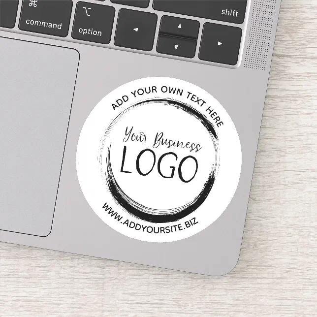 Create Your Own White Business Logo Circle Sticker | Zazzle