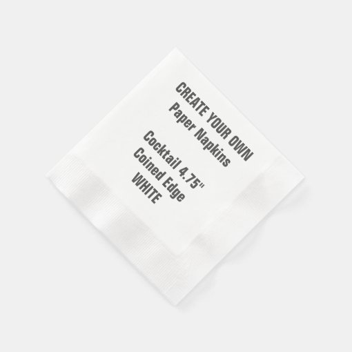 Create Your Own WHITE Coined Cocktail Paper Napkin | Zazzle Create Your Own WHITE Coined Cocktail Paper Napkin | Zazzle