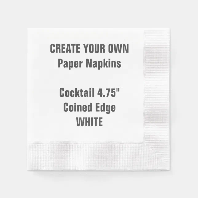 Create Your Own WHITE Coined Cocktail Paper Napkin | Zazzle Create Your Own WHITE Coined Cocktail Paper Napkin | Zazzle