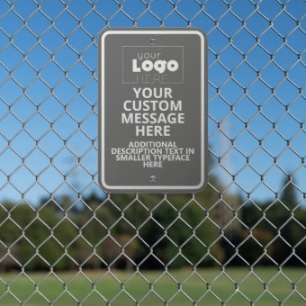 Create Your Own White Logo on Grey Custom Parking Metal Sign | Zazzle