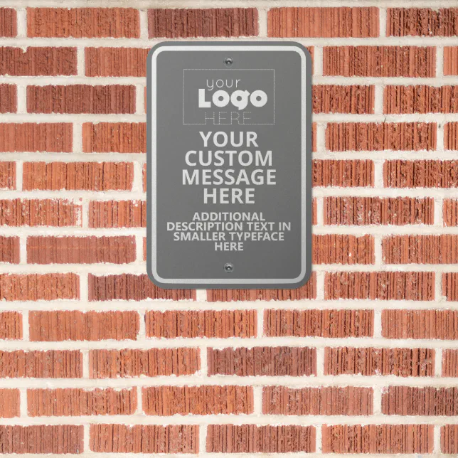 Create Your Own White Logo on Grey Custom Parking Metal Sign | Zazzle