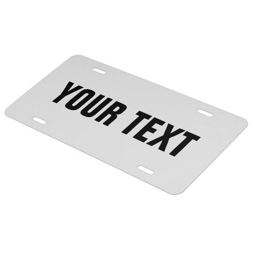 Create Your Own White Metal Aluminum License Plate | Zazzle