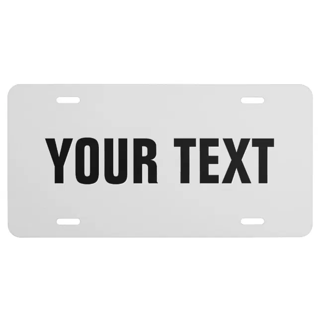 Create Your Own White Metal Aluminum License Plate | Zazzle