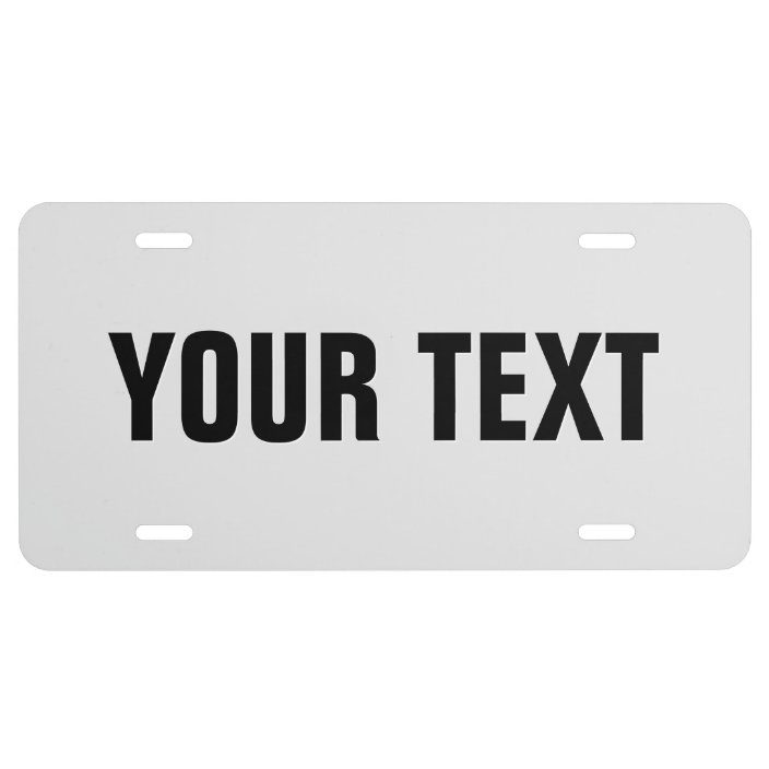 Create Your Own White Metal Aluminum License Plate | Zazzle.com