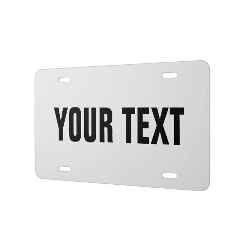Create Your Own White Metal Aluminum License Plate | Zazzle