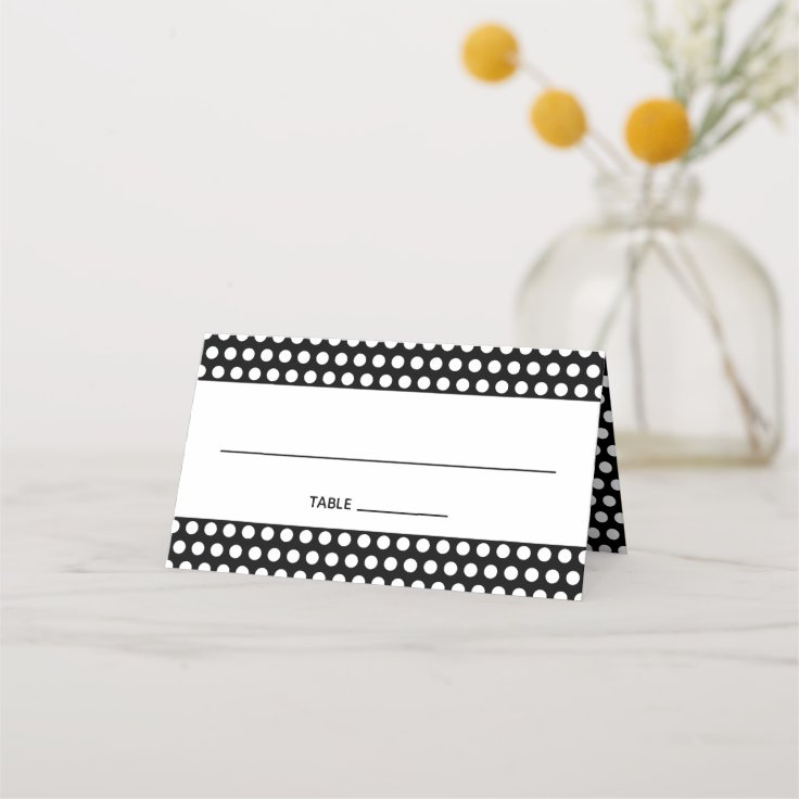 Create Your Own White Polka Dot Place Card | Zazzle