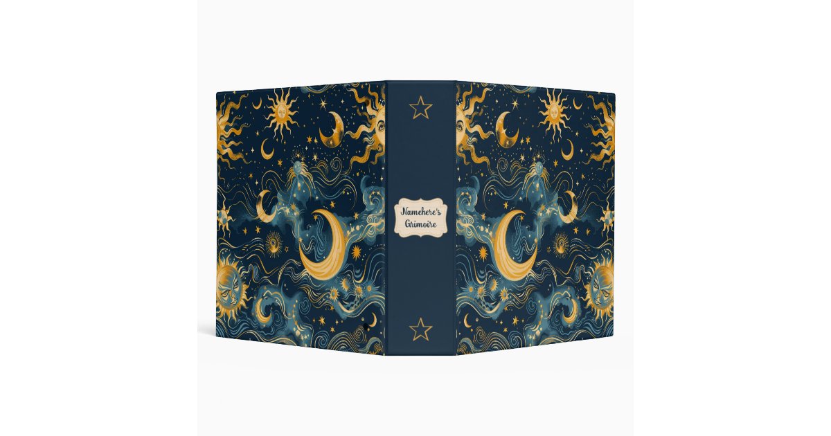 Create Your Own Wistful Sun & Moon Celestial 3 Ring Binder | Zazzle