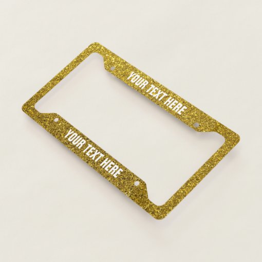 Create Your Own Yellow Gold Glitter License Plate Frame | Zazzle