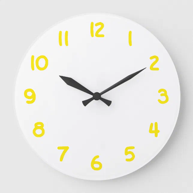 Create Your Own Yellow Gold Number Large Clock | Zazzle