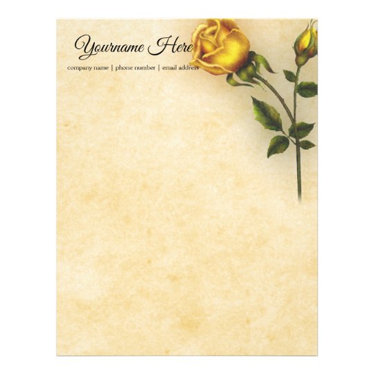 Create Your Own Yellow Rose Letterhead | Zazzle.com