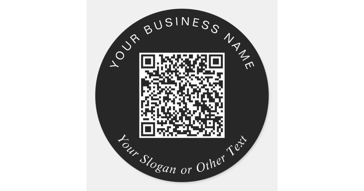 Create Your QR Code Promotional Black Classic Round Sticker | Zazzle
