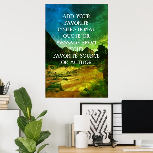 Create Your Quote With Landscape Background Poster | Zazzle