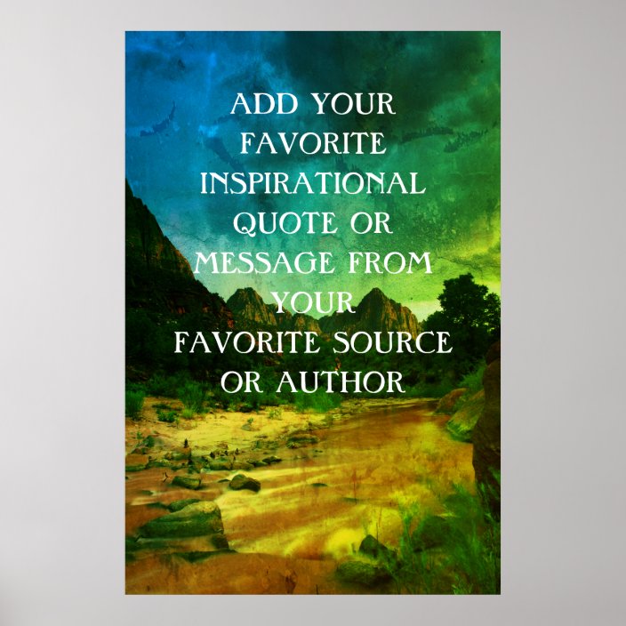 Create Your Quote With Landscape Background Poster | Zazzle.com