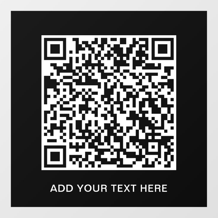Create Your Website QR Code Business Black Window Cling | Zazzle